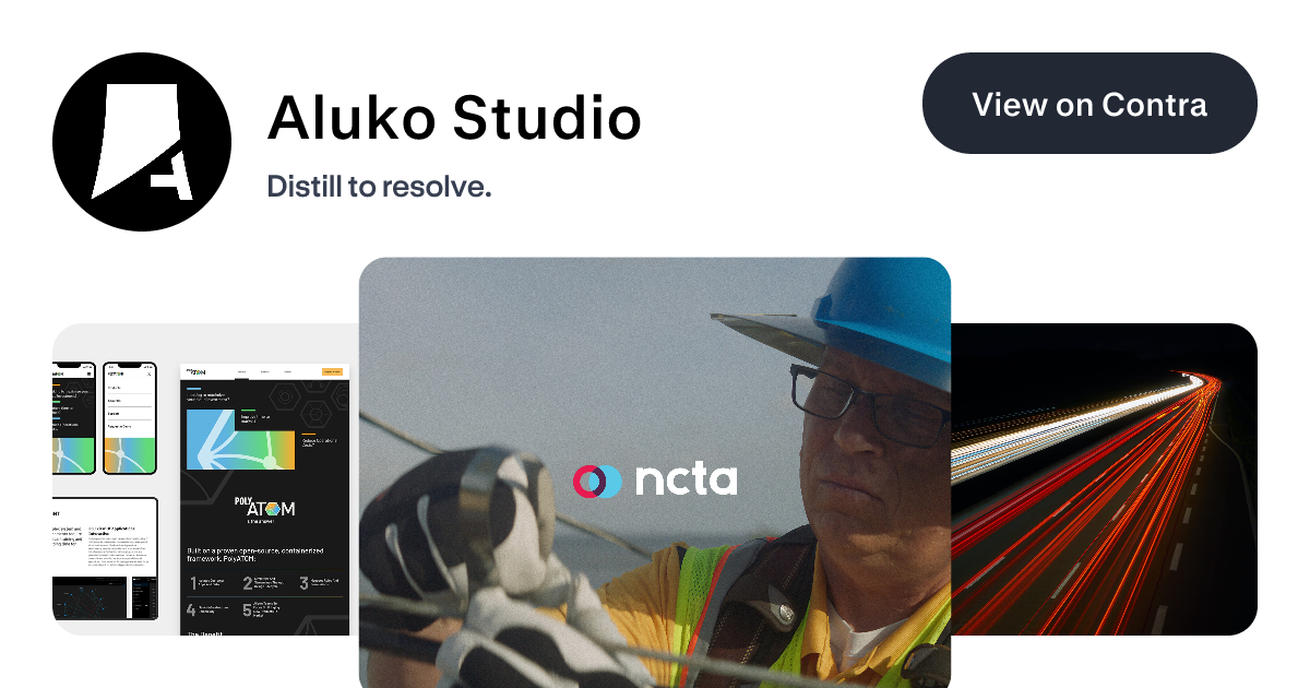 Aluko Studio on Contra | Distill to resolve.