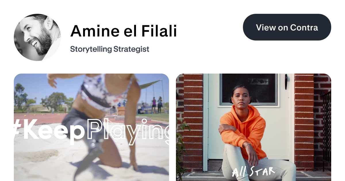 Amine el Filali on Contra | Storytelling Strategist