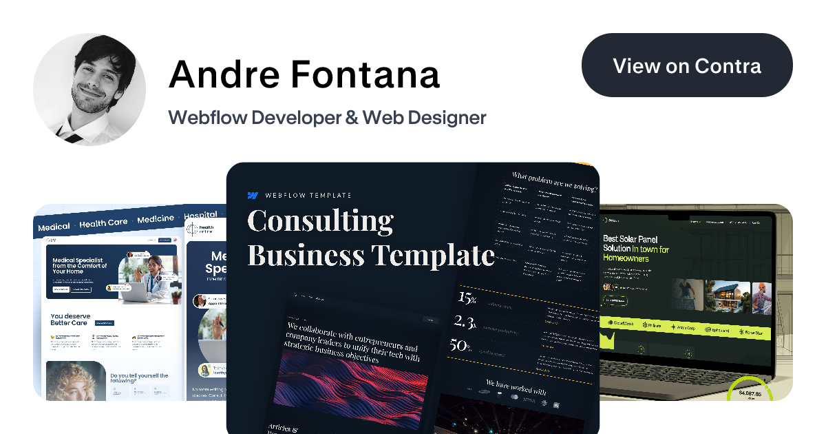 Andre Fontana on Contra | Webflow Developer & Web Designer