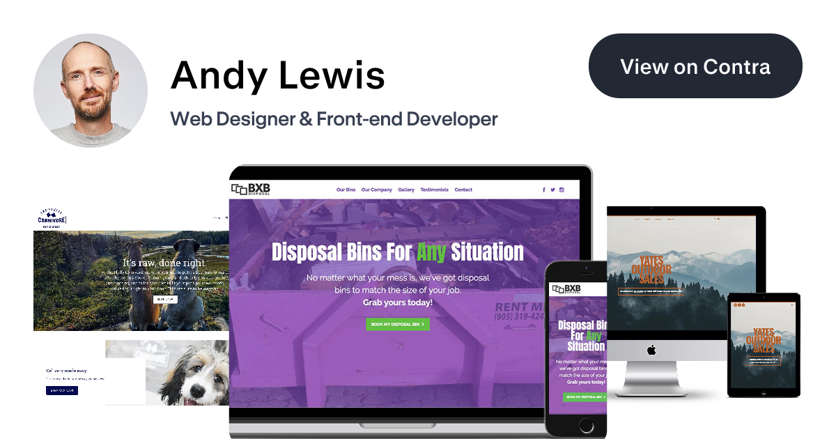 Andy Lewis on Contra | Web Designer & Front-end Developer