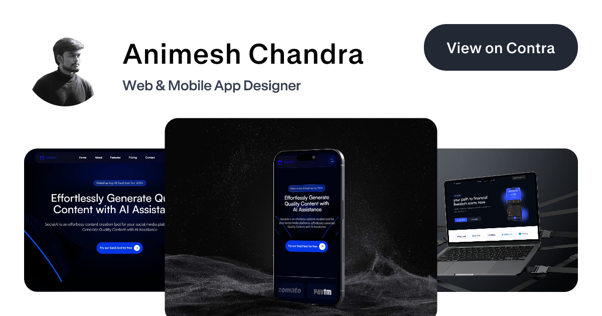 Animesh Chandra's Work | Contra