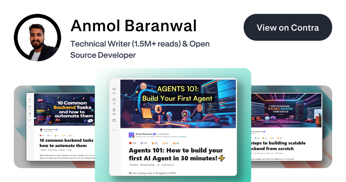 Anmol Baranwal on Contra