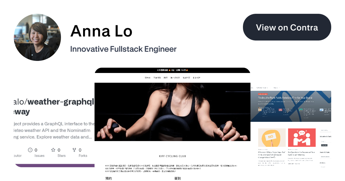 Anna Lo on Contra | Innovative Fullstack Engineer