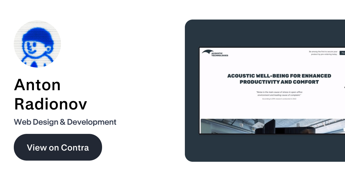 Anton Radionov on Contra | Web Design & Development