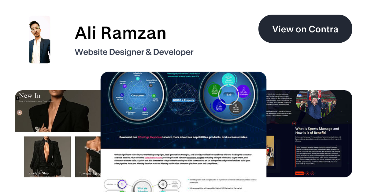 Ali Ramzan on Contra | Website Designer & Developer