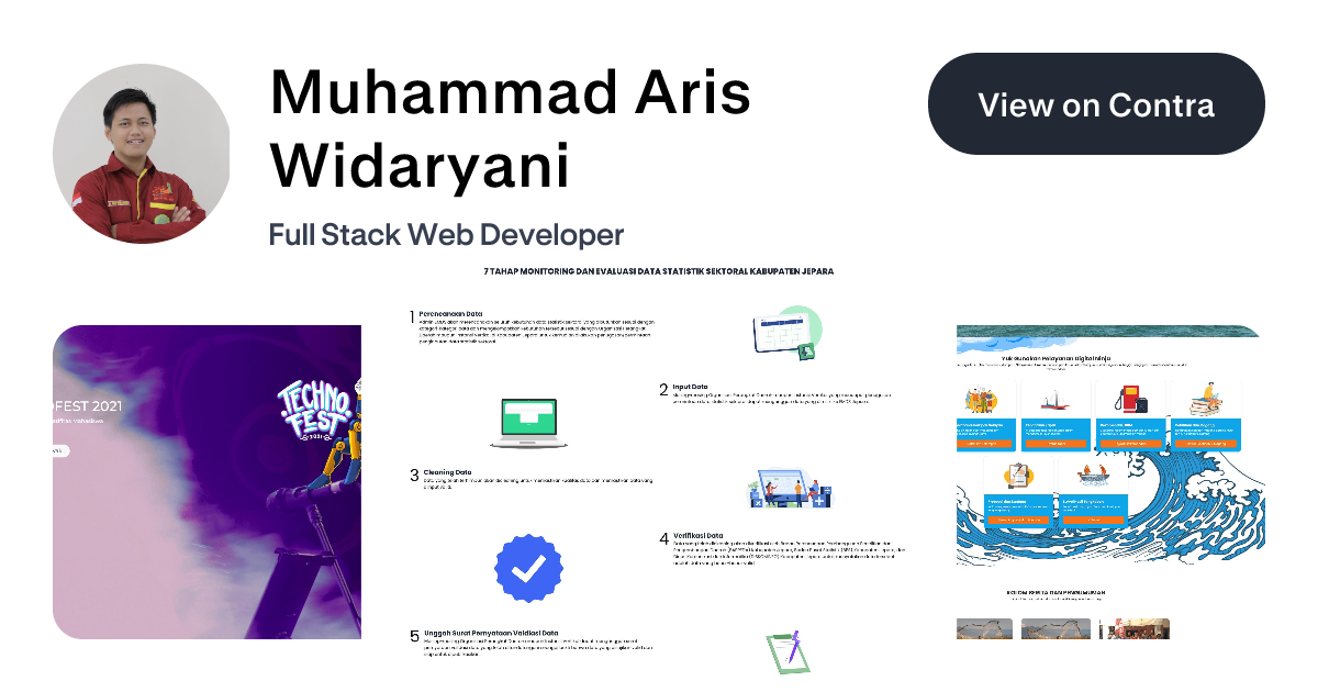 Muhammad Aris Widaryani on Contra | Full Stack Web Developer