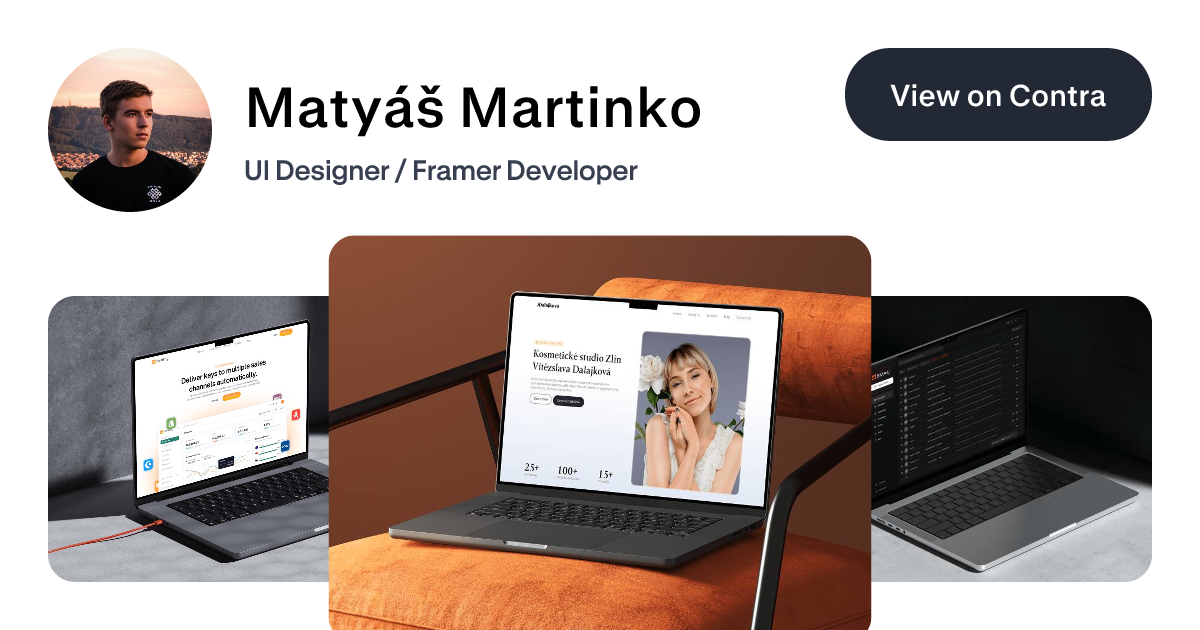 Matyáš Martinko on Contra | UI Designer / Framer Developer