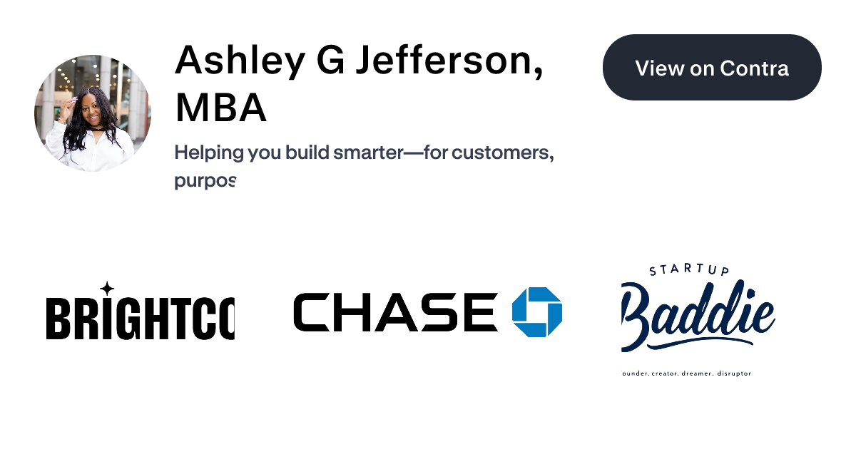 Ashley G Jefferson, MBA on Contra