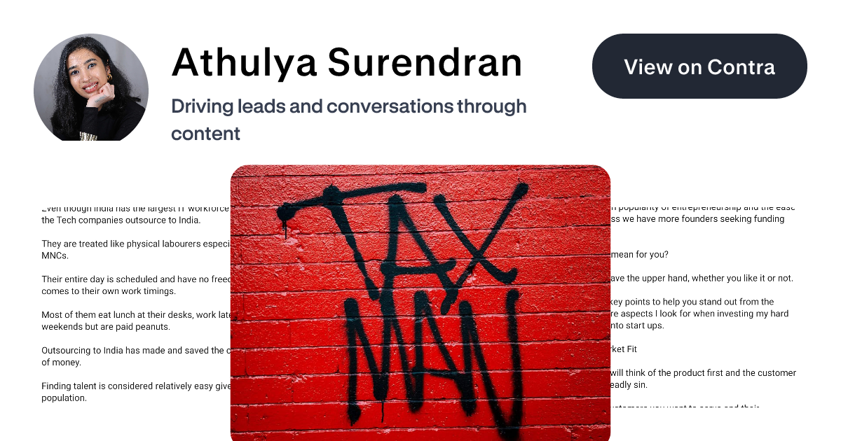 Athulya Surendran on Contra