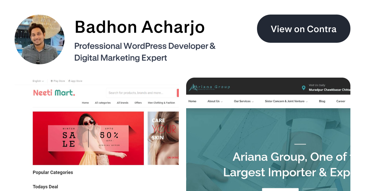 Badhon Acharjo - Graphic Designer | Contra