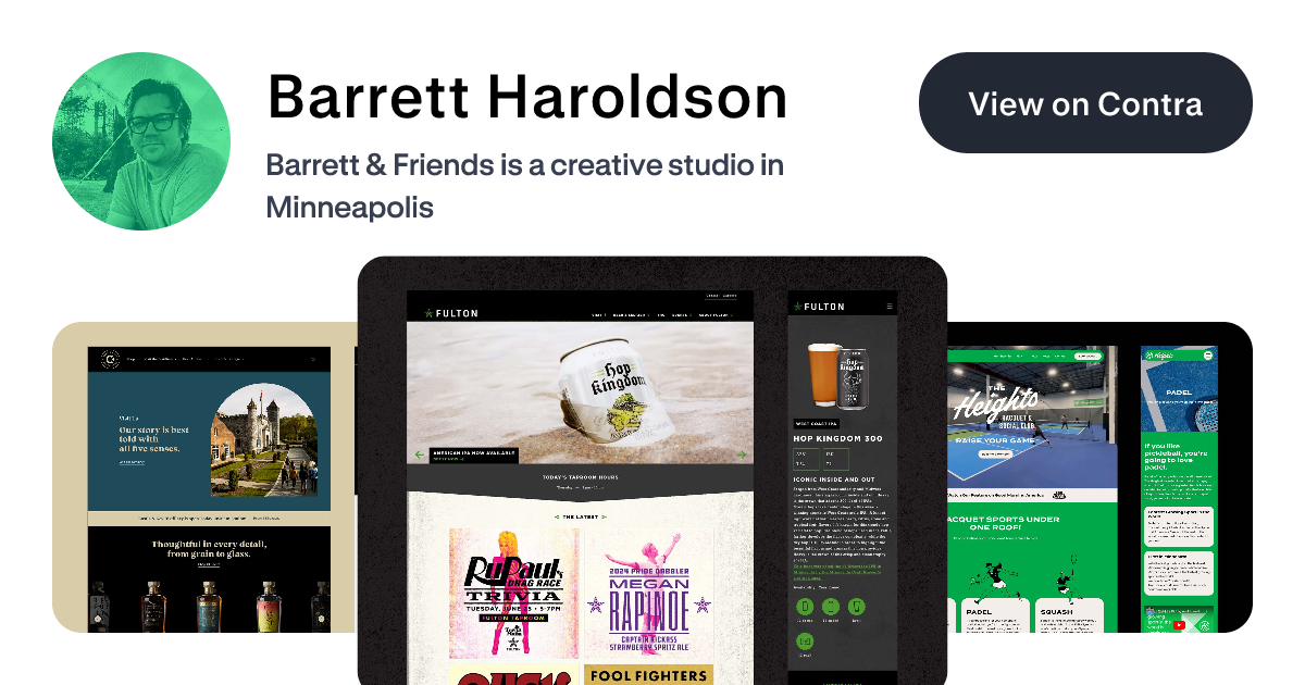 Barrett Haroldson's Work | Contra