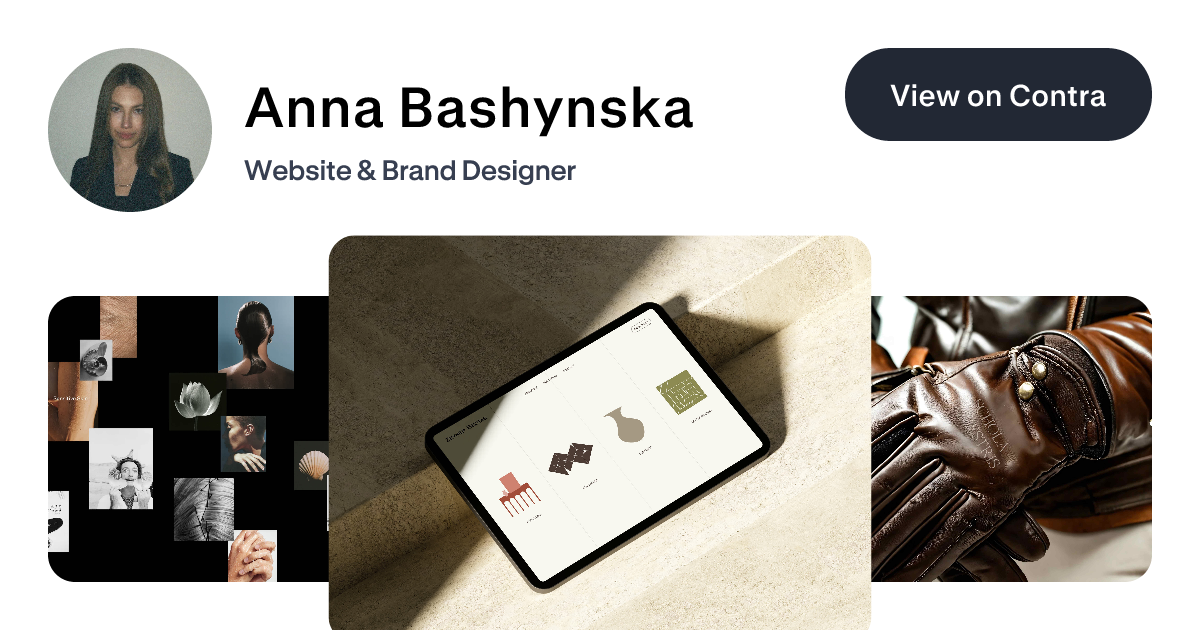 Anna Bashynska on Contra | Website & Brand Designer