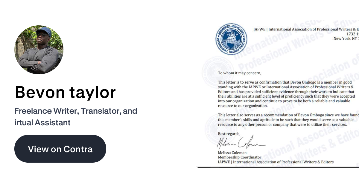 Bevon taylor's Work | Contra