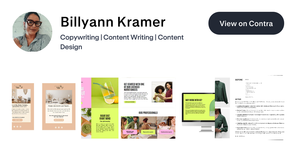 Billyann Kramer - Email Marketer | Contra