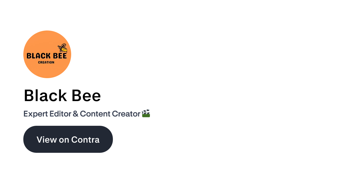 Black Bee on Contra | Expert Editor & Content Creator 🎬
