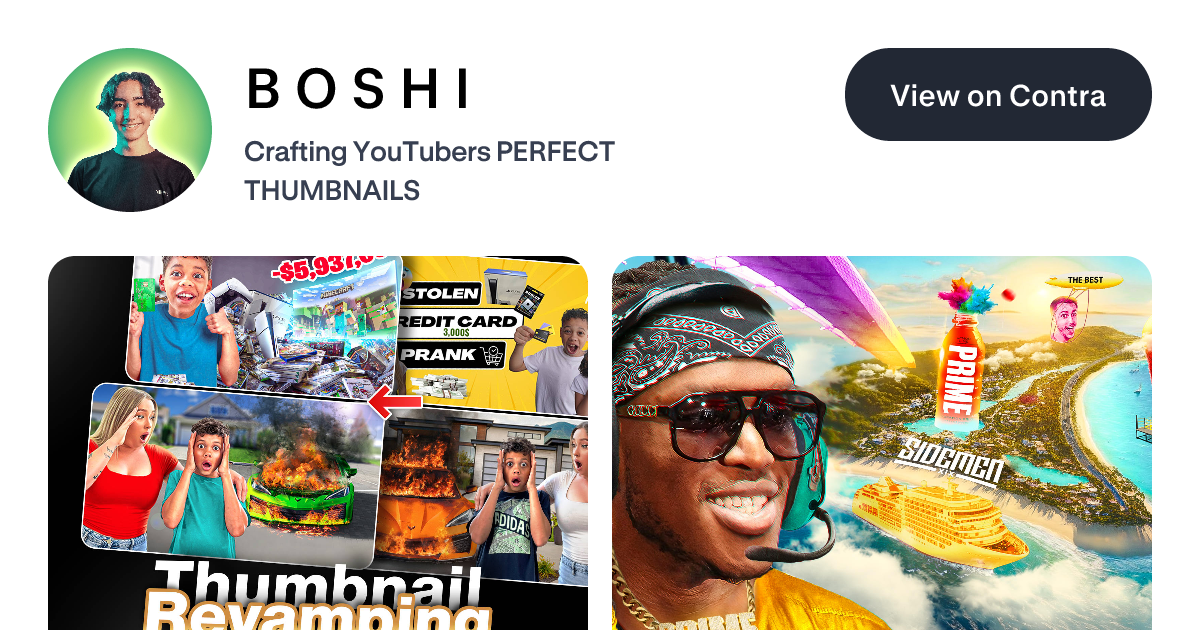 B O S H I on Contra | Crafting YouTubers PERFECT THUMBNAILS