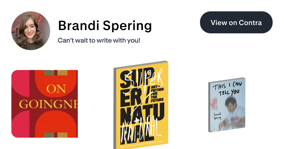 Brandi Spering on Contra | Can't wait to write with you!