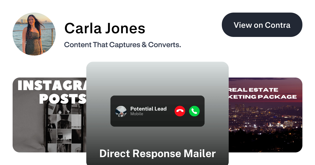 Carla Jones on Contra | Content That Captures & Converts.