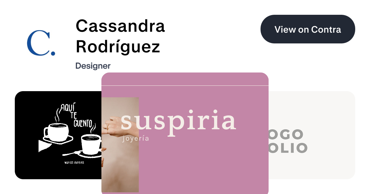 Cassandra Rodríguez on Contra | Designer