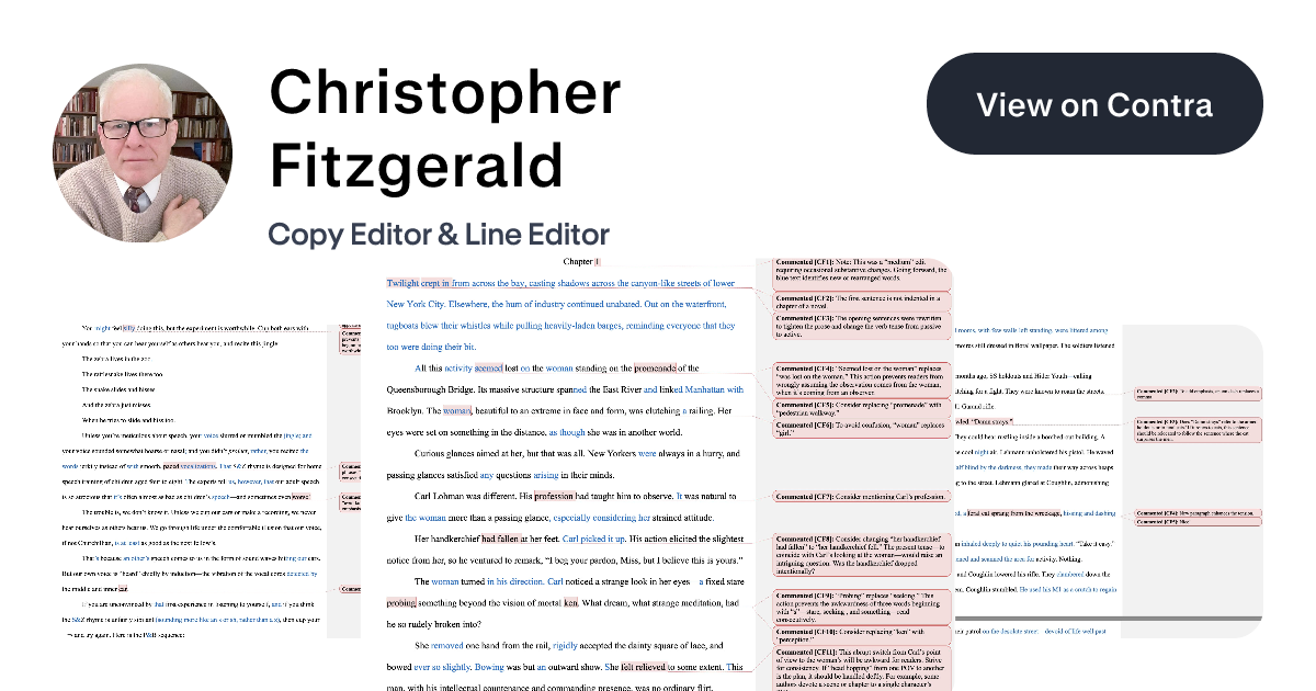 Christopher Fitzgerald on Contra | Copy Editor & Line Editor