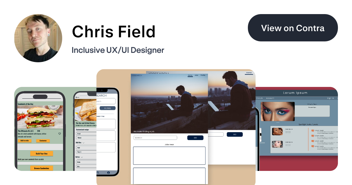 Chris Field on Contra | Inclusive UX/UI Designer