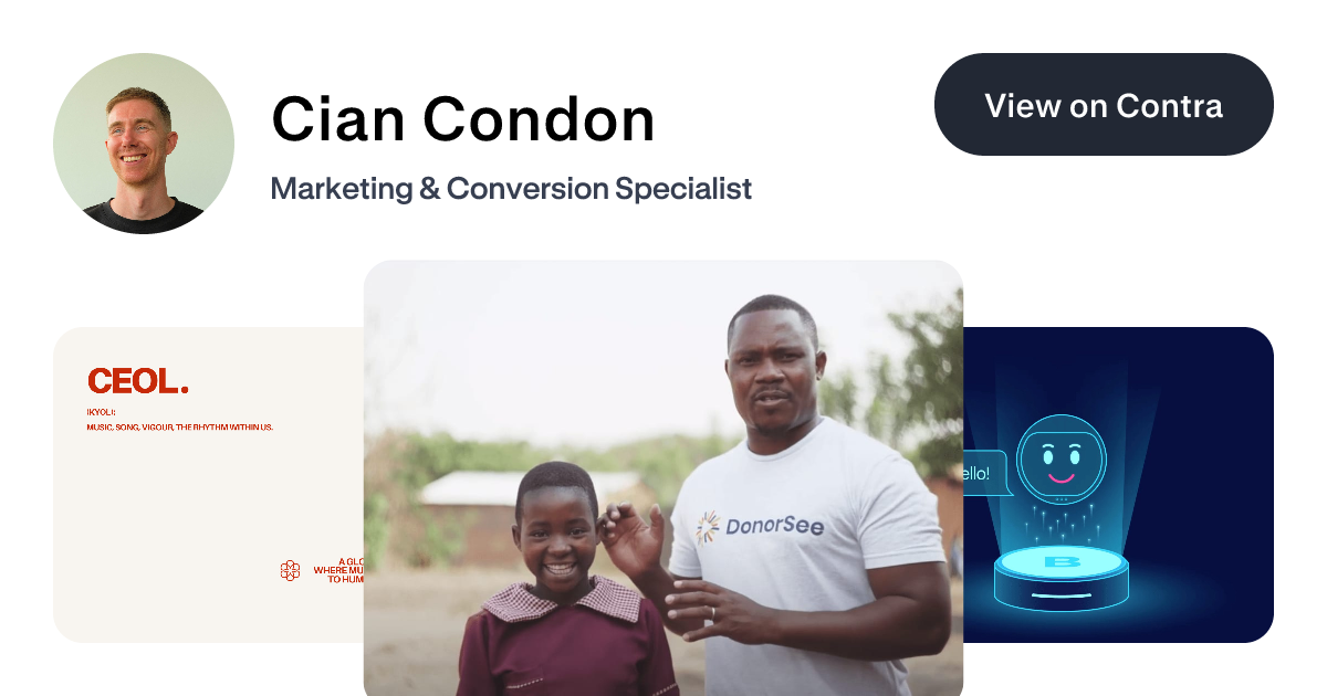 Cian Condon on Contra | Marketing & Conversion Specialist