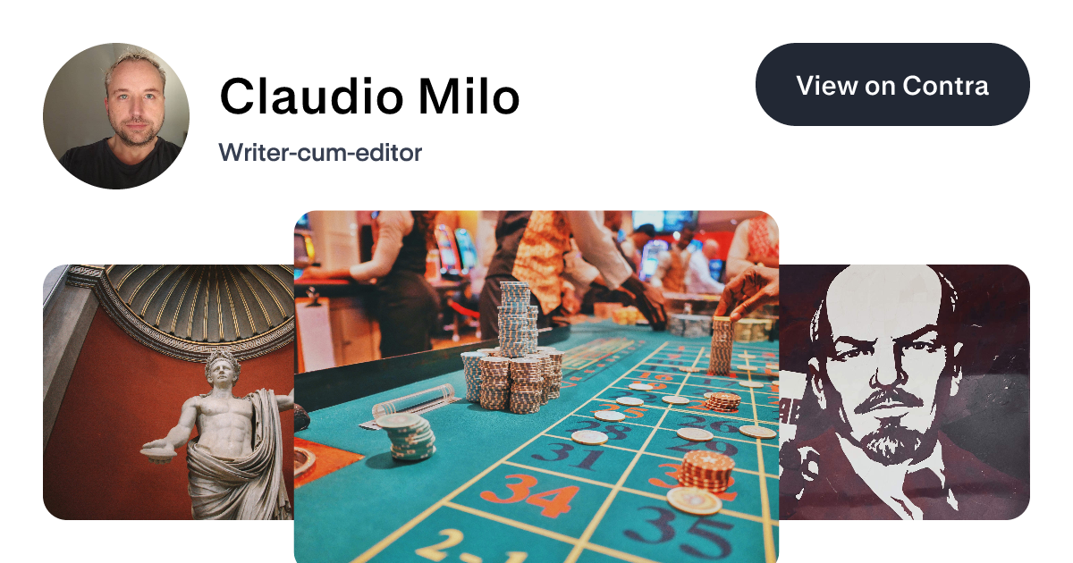 Claudio Milo on Contra | Writer-cum-editor