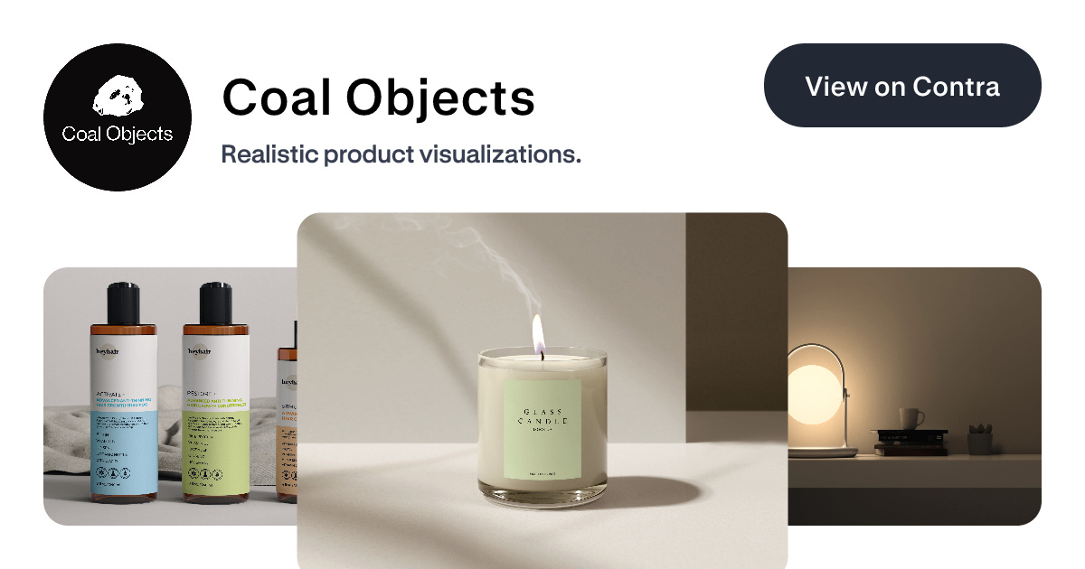 Coal Objects on Contra | Realistic product visualizations.