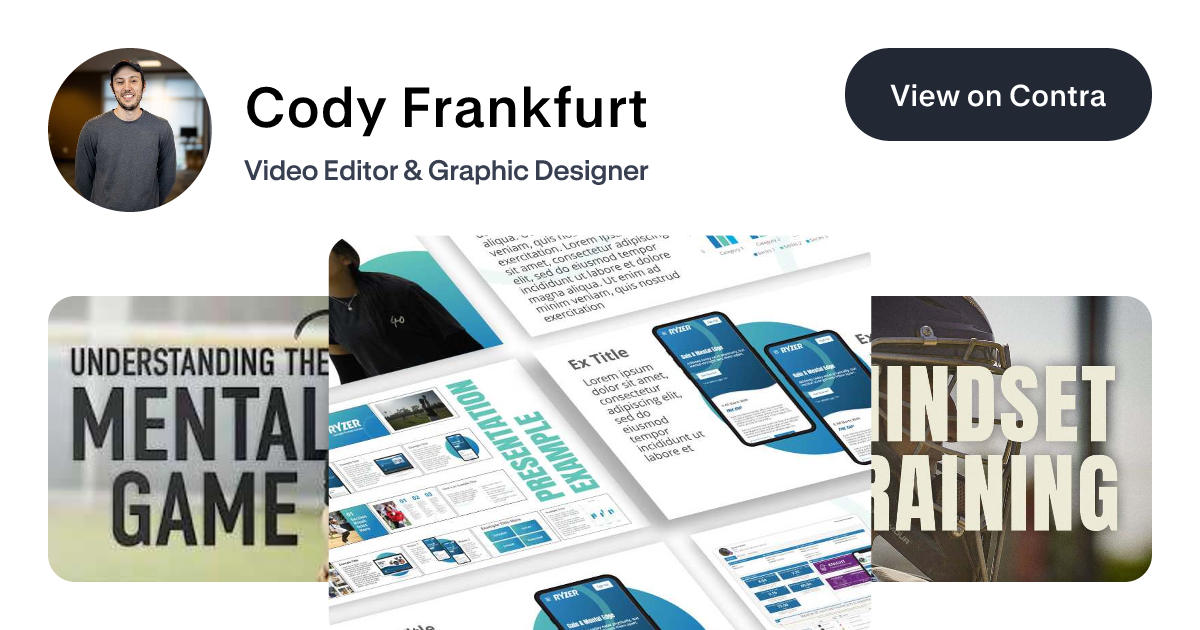 Cody Frankfurt on Contra | Video Editor & Graphic Designer