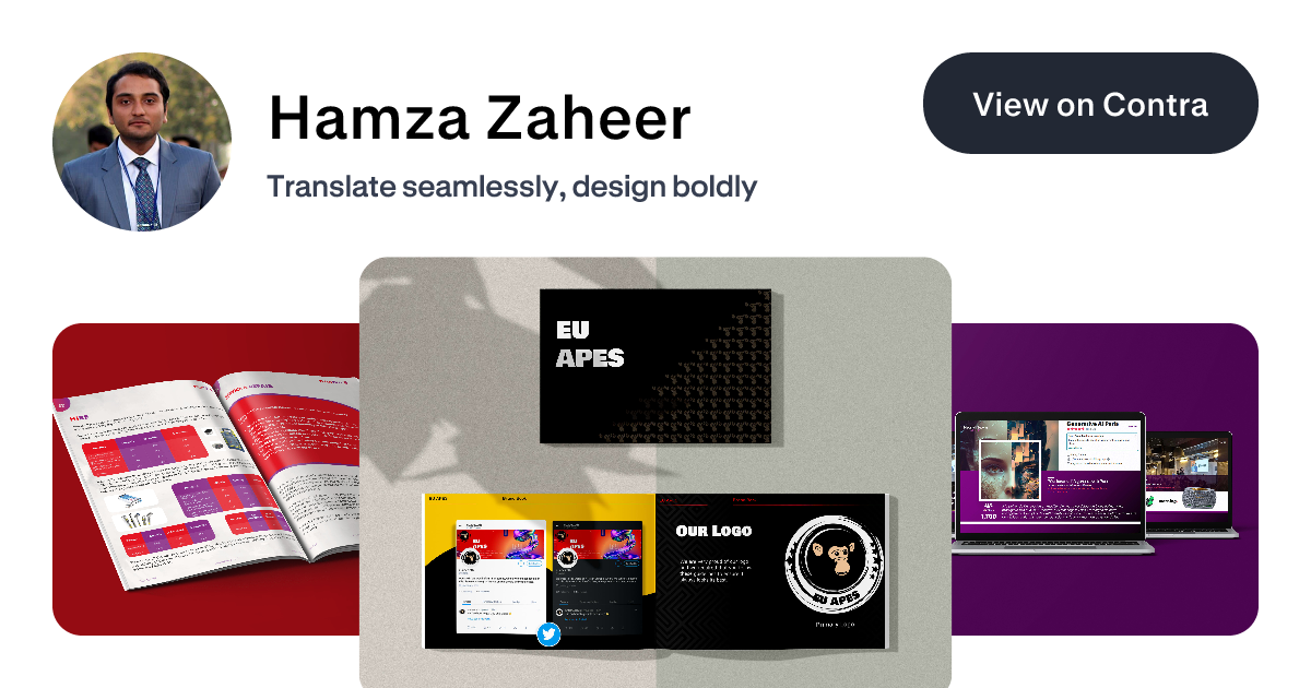 Hamza Zaheer on Contra | Translate seamlessly, design boldly