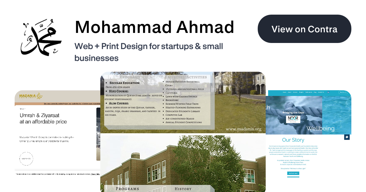 Mohammad Ahmad - Web Designer | Contra