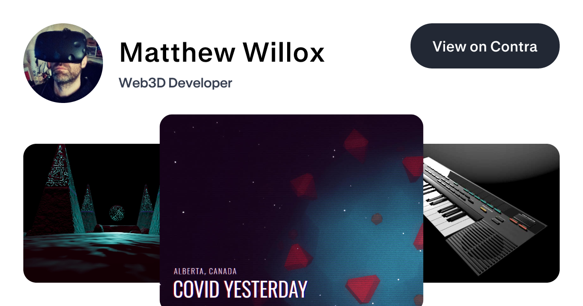 Matthew Willox on Contra | Web3D Developer