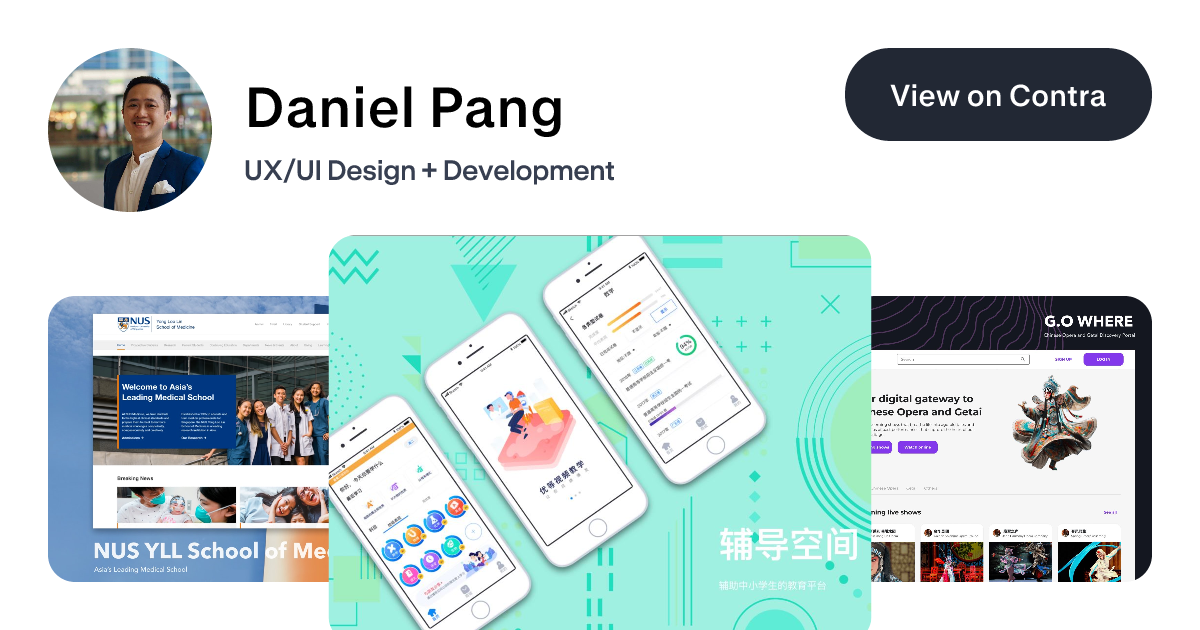 Daniel Pang on Contra | UX/UI Design + Development