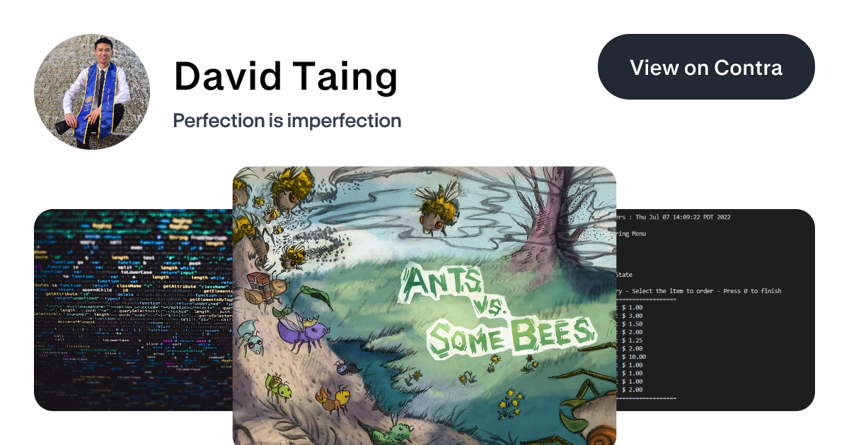 David Taing on Contra | Perfection is imperfection