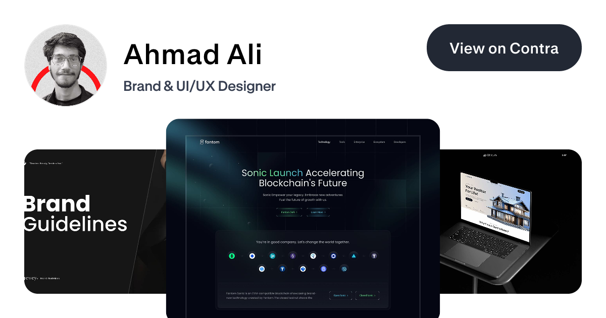 Ahmad Ali on Contra | Brand & UI/UX Designer