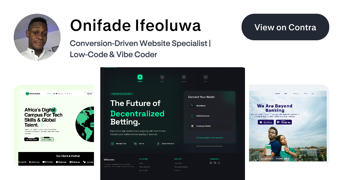 Onifade Ifeoluwa's Work | Contra