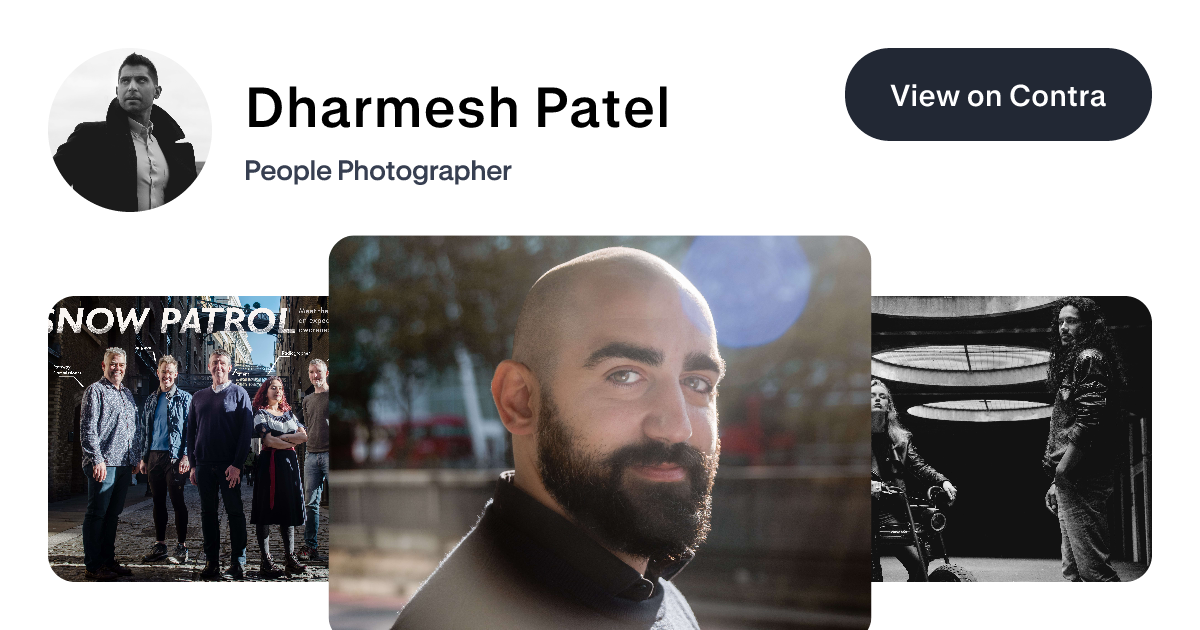 Dharmesh Patel on Contra | People Photographer