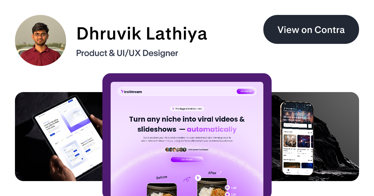 Dhruvik Lathiya's Work | Contra