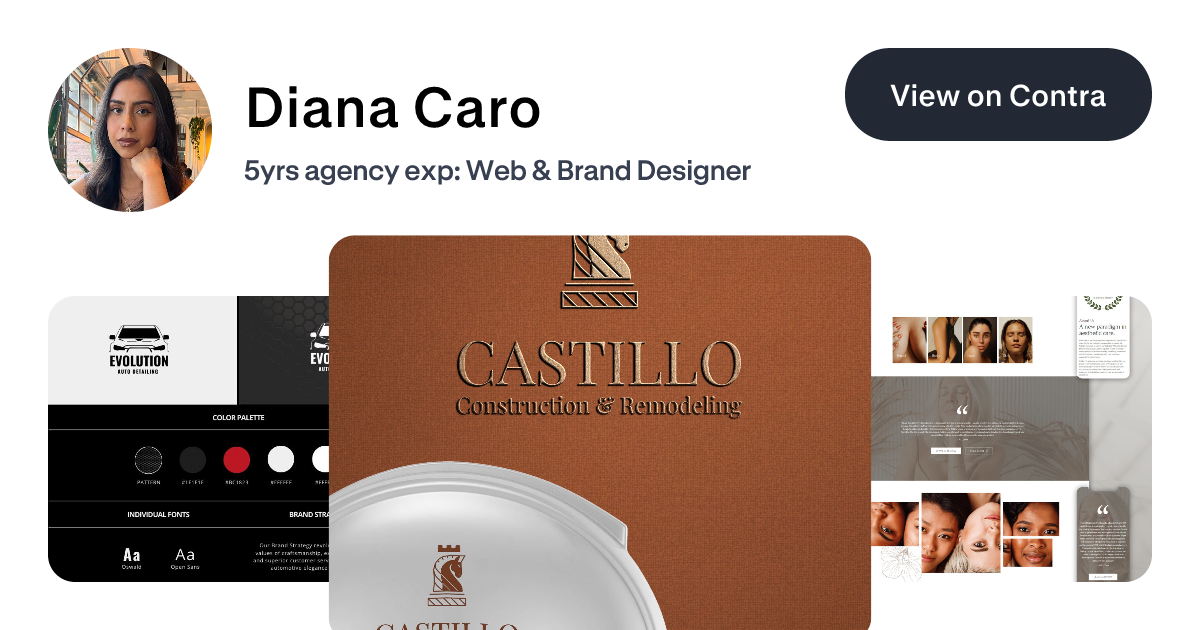 Diana Caro on Contra | 5yrs agency exp: Web & Brand Designer