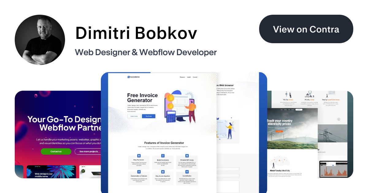 Dimitri Bobkov on Contra | Web Designer & Webflow Developer