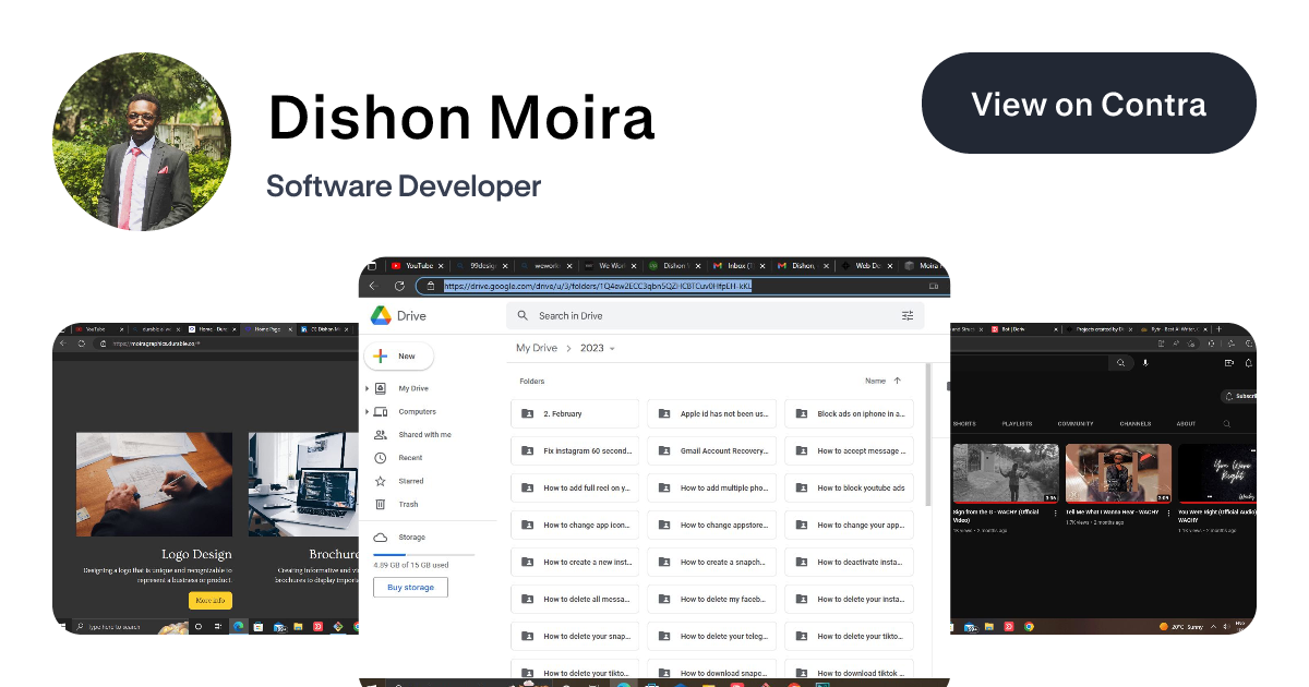Dishon Moira on Contra | Software Developer