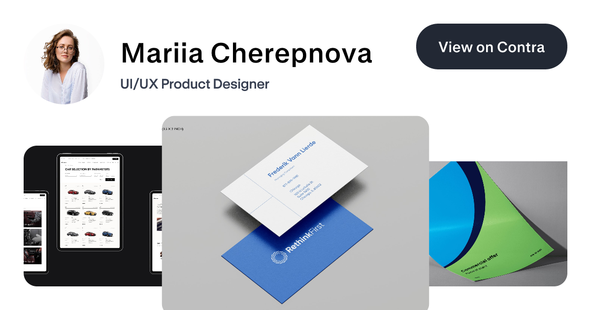 Mariia Cherepnova on Contra | UI/UX Product Designer