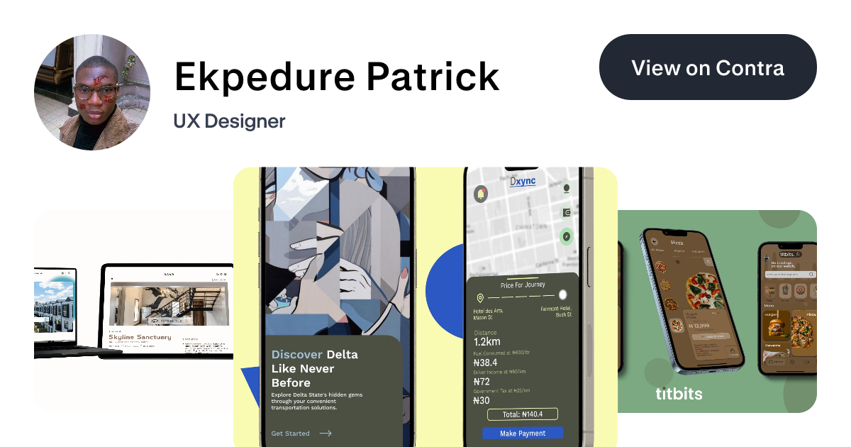 Ekpedure Patrick on Contra | UX Designer