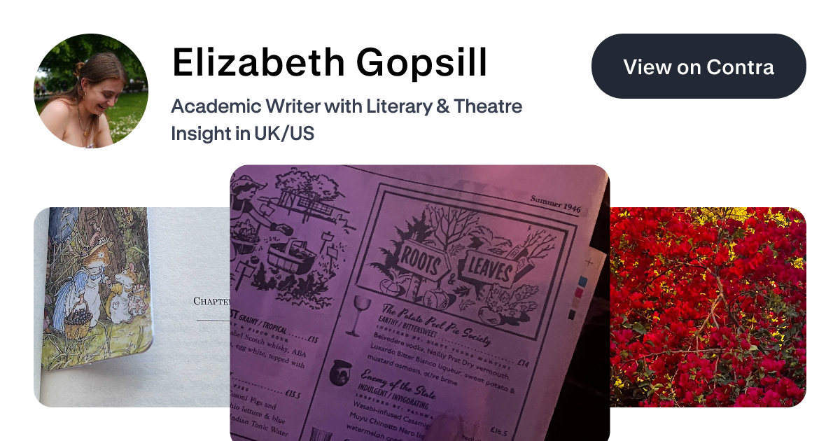 Elizabeth Gopsill on Contra