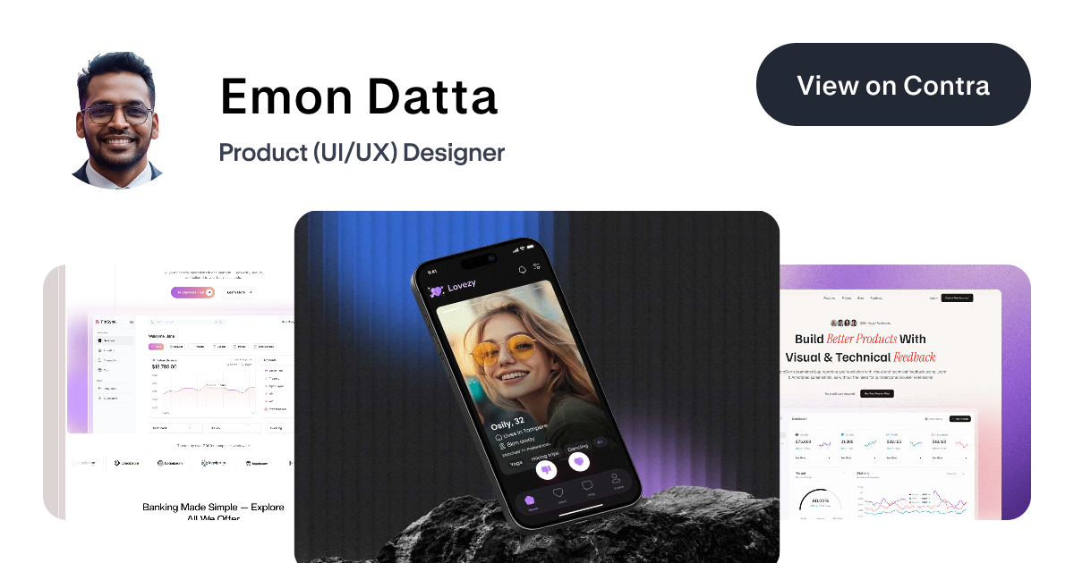 Emon Datta on Contra | Product (UI/UX) Designer