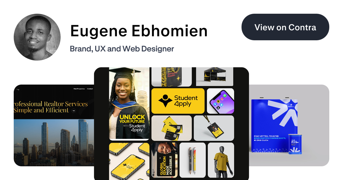 Eugene Ebhomien on Contra | Brand, UX and Web Designer