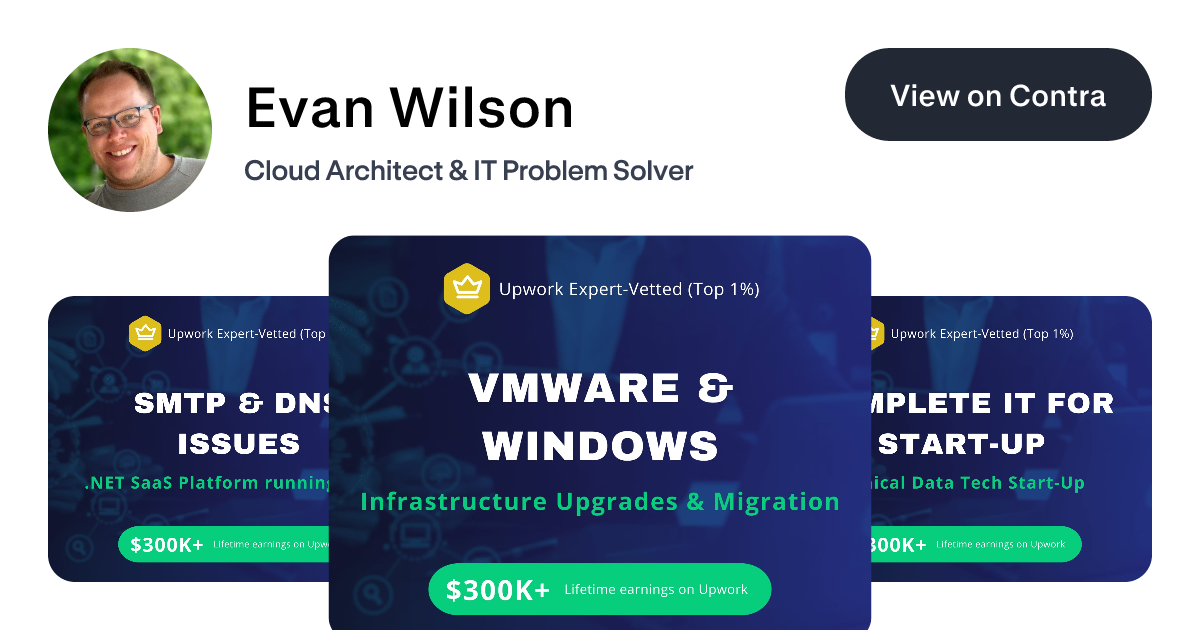 Evan Wilson on Contra | Cloud Architect & IT Problem Solver