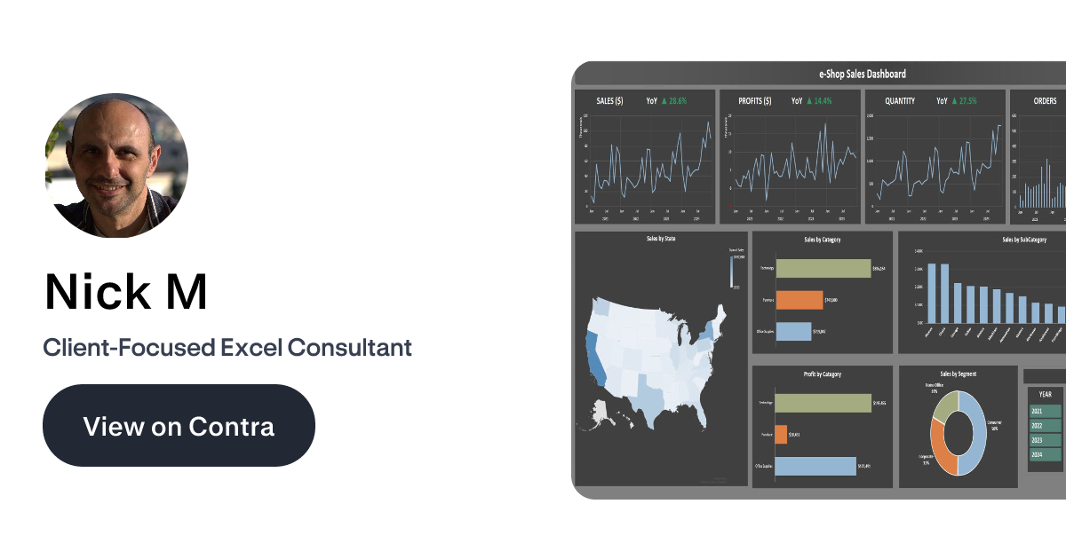 Nick M on Contra | Client-Focused Excel Consultant