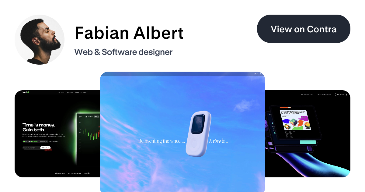 Fabian Albert on Contra | Web & Software designer