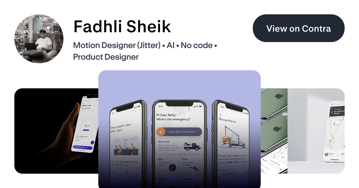 Fadhli Sheik on Contra | 🚀 UX/UI Design & Systems
